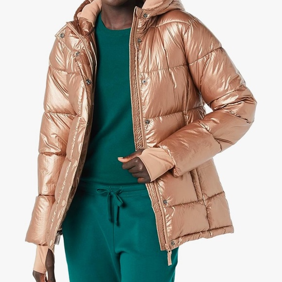 Amazon Essentials | Jackets & Coats | Metallic Bronze Puffer Jacket ...